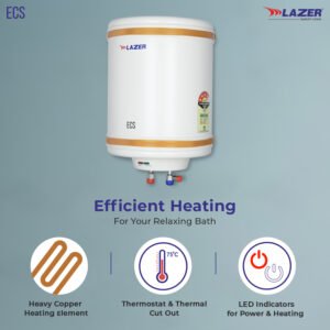 Lazer ECS Storage Water Geyser Vertical, Ivory