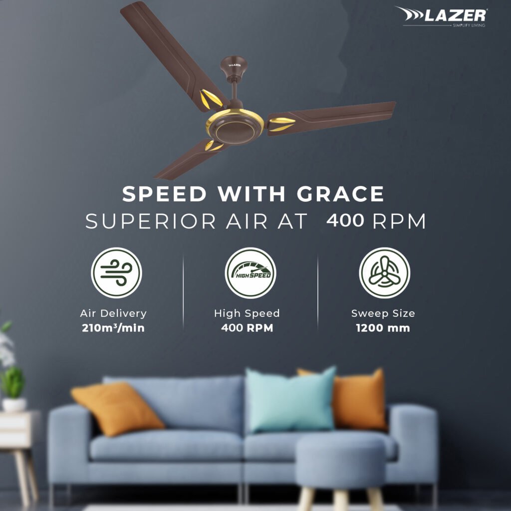 Lazer Seaira Jewel Energy Saver 1 Star Ceiling Fan with Double Ball ...